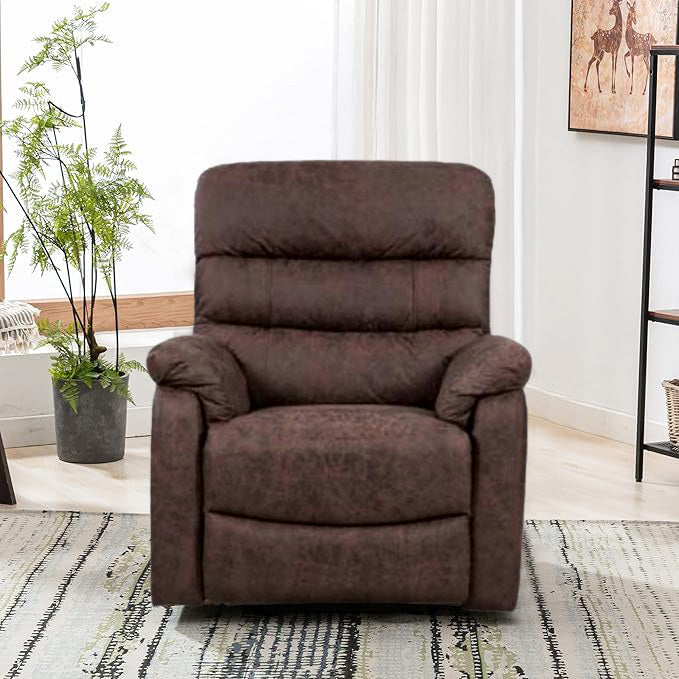 Taylor Recliner Chair - Antique Brown Leather Air – Classic Comfort and ...